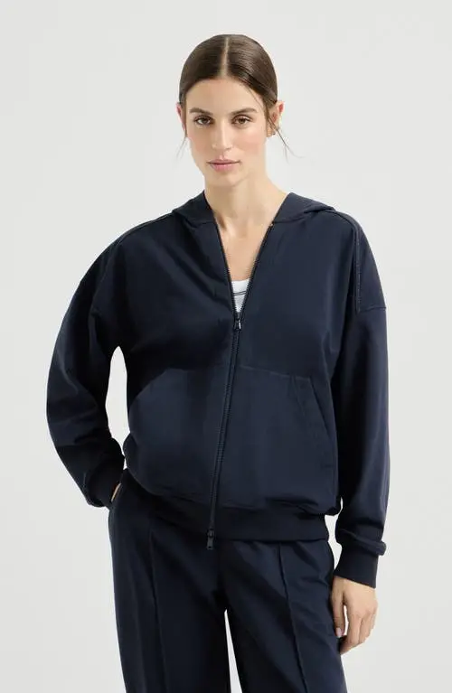 Brunello Cucinelli Lightweight French Terry Sweatshirt - Blue