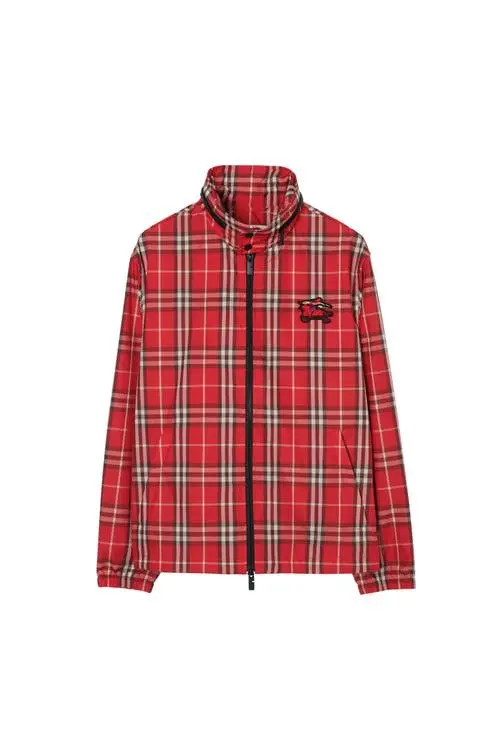 Burberry Ekd Check Jacket - Crayon Red