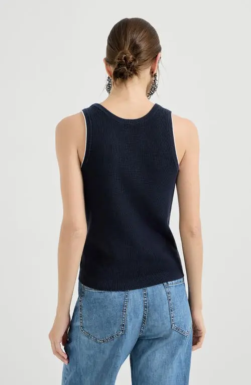 Brunello Cucinelli Cotton Ribbed Knit Top