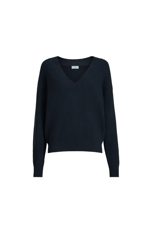 Brunello Cucinelli Cashmere Sparkling Sweater - Blue