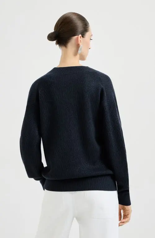 Brunello Cucinelli Cashmere Sparkling Sweater - Blue