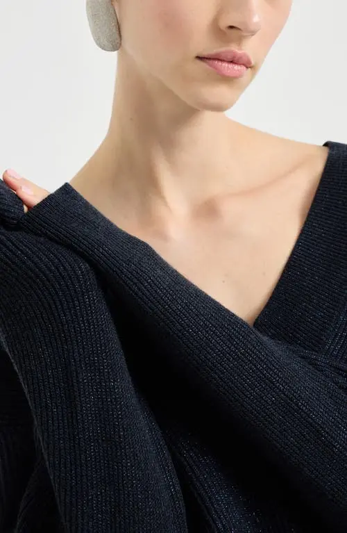Brunello Cucinelli Cashmere Sparkling Sweater - Blue