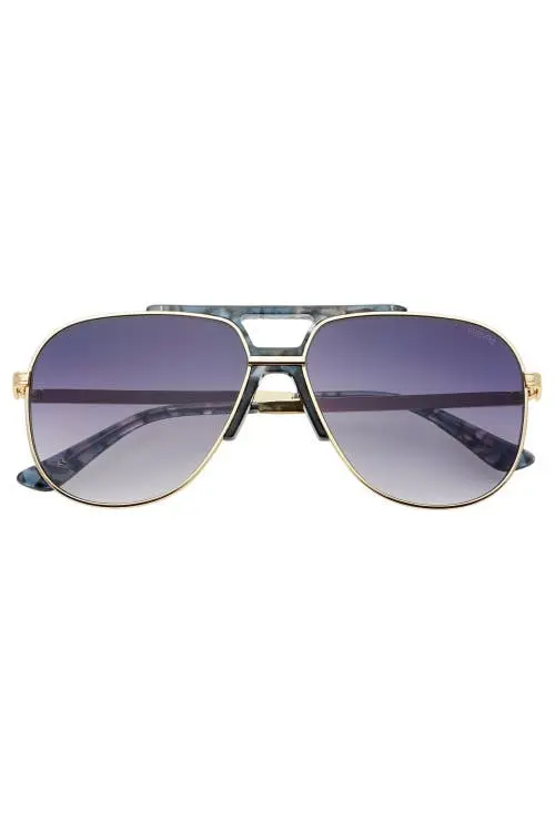 FREYRS EYEWEAR Logan Aviator Sunglasses - Light Gold/gray