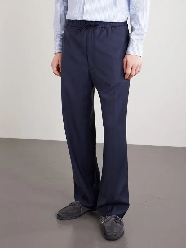 Officine Générale Nilson Wide-leg Virgin Wool Suit Trousers - Blue