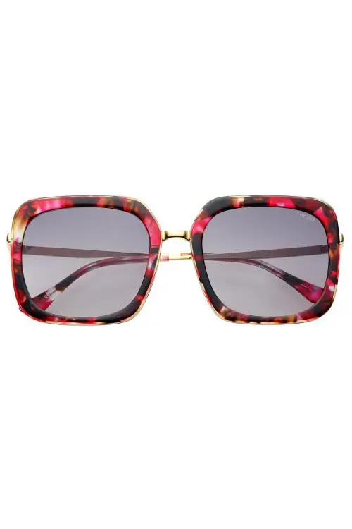 FREYRS EYEWEAR Lulu Oversized Square Sunglasses - Burgundy Tortoise