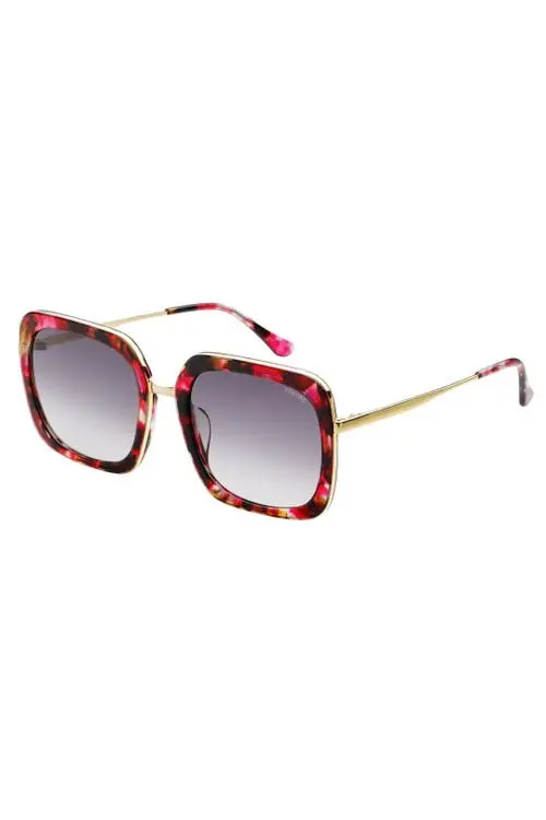 FREYRS EYEWEAR Lulu Oversized Square Sunglasses - Burgundy Tortoise