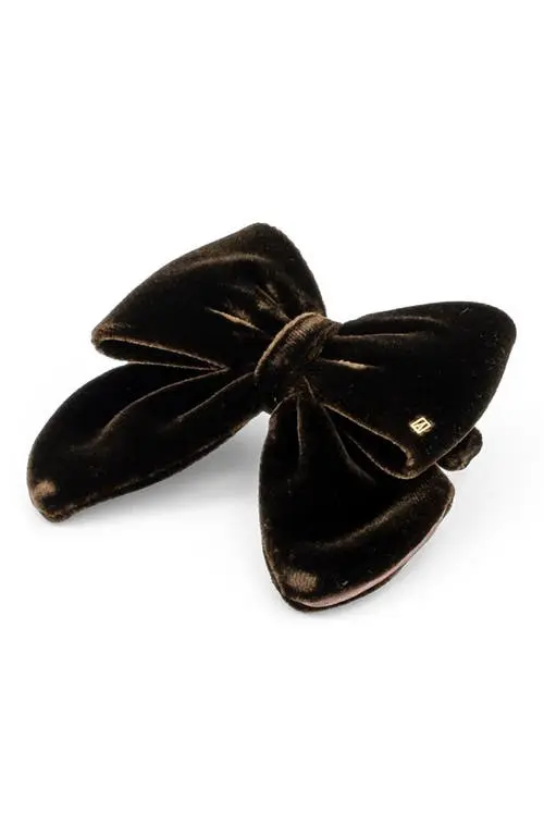 Alexandre De Paris Cannelle Velvet Bow Barrette