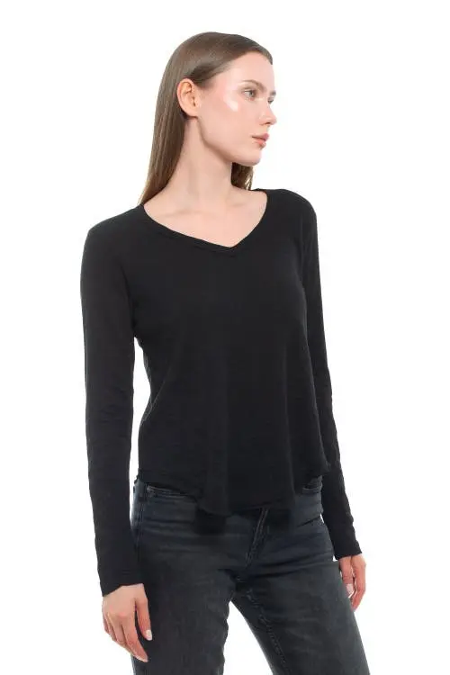 WILT CLOTHING Long Sleeve V-neck Shirt - Dark Olive