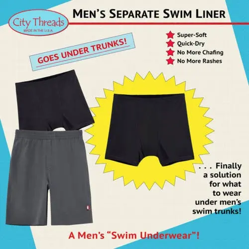 CITY THREADS Quick-dry Separate Swim Liner - Black