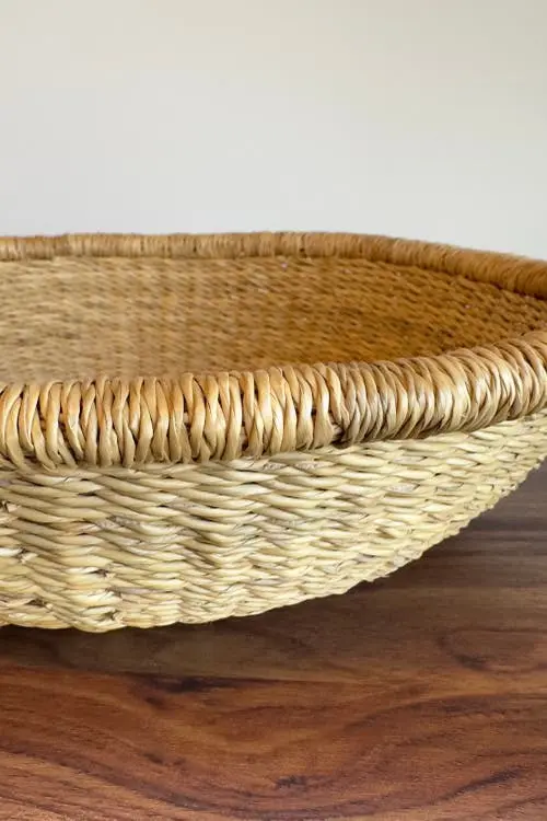 MBARE Handwoven Large Large Tray Basket - Natural