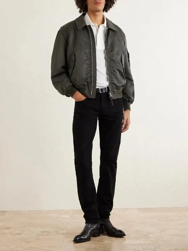 TOM FORD Padded Satin Bomber Jacket - Green