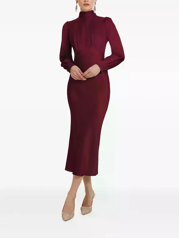 FRAMBOISE Jacob Long-sleeve Midi Dress - Red