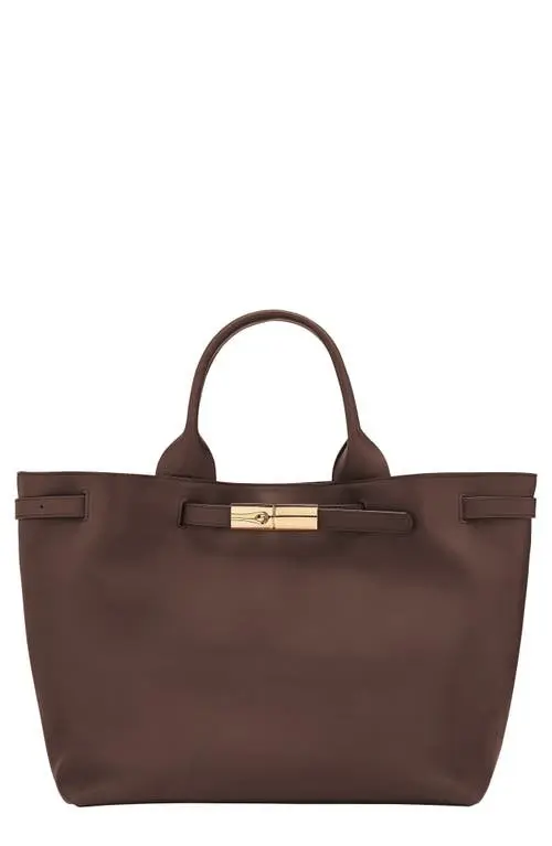 Longchamp Le Roseau Smart Leather Tote - Mocha