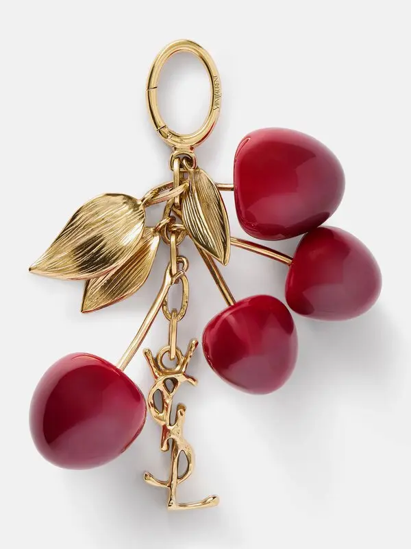 Saint Laurent Cherry Keychain - Gold