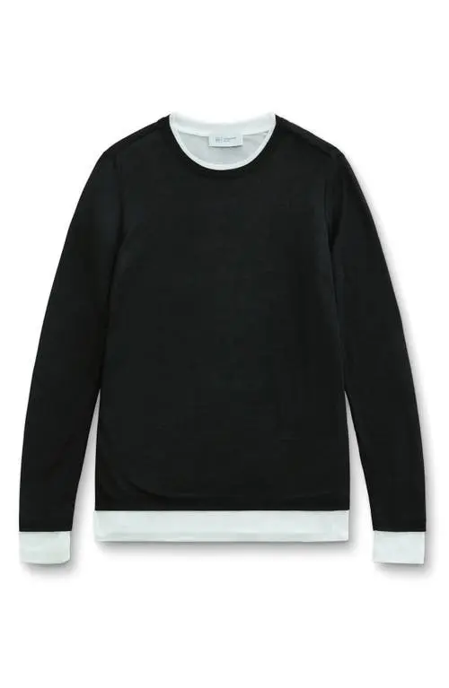 Ag Eleni Crewneck Knit Top - Super Black/powder