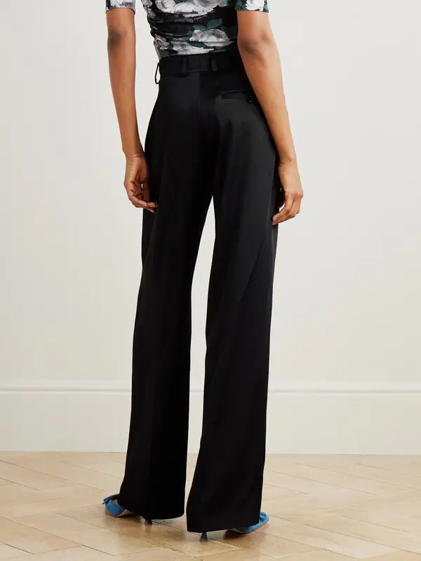Stella McCartney Satin Wide-leg Trousers - Black
