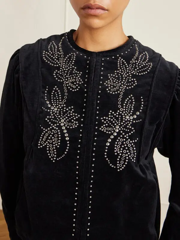 Isabel Marant Pietra Studded Cotton-velvet Jacket