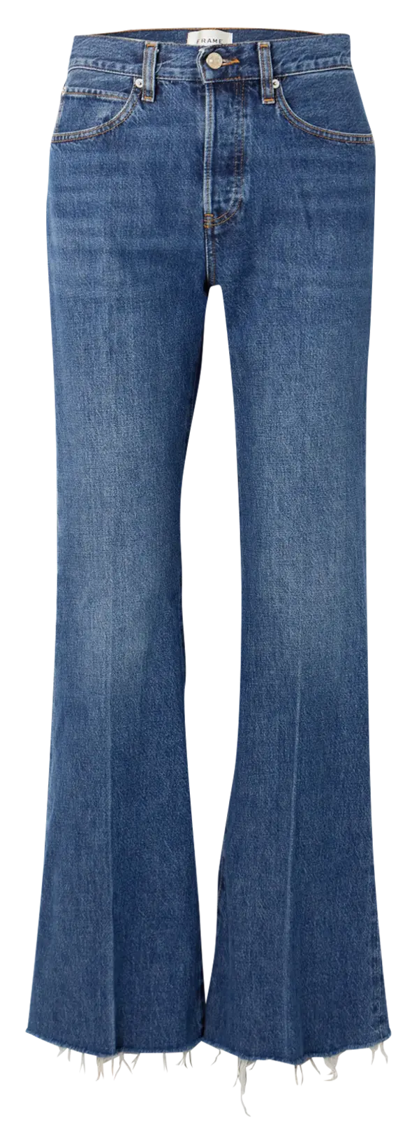 FRAME The Lax Distressed Flared Jeans - Blue