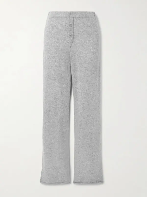 Eterne Cruz Cashmere Wide-leg Pants - Gray