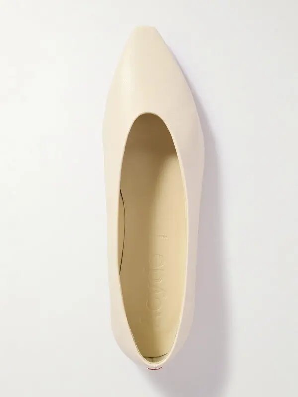 AeydĒ Betty Leather Ballet Flats - Neutrals