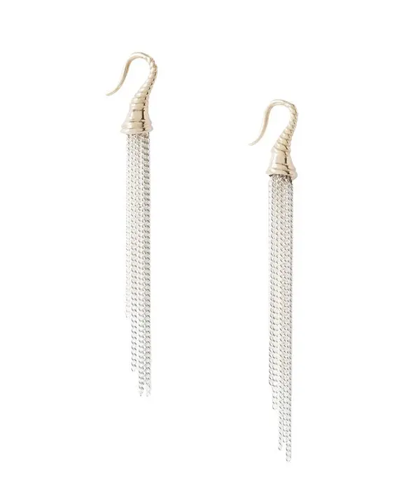 LOREN STEWART Tassel Fringed Sterling-silver And 14-karat Earrings - Gold