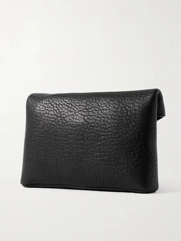 Saint Laurent Cassandre Textured-leather Shoulder Bag - Black