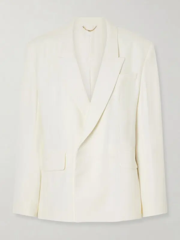 Victoria Beckham Oversized Double-breasted Crepe Blazer - Neutrals