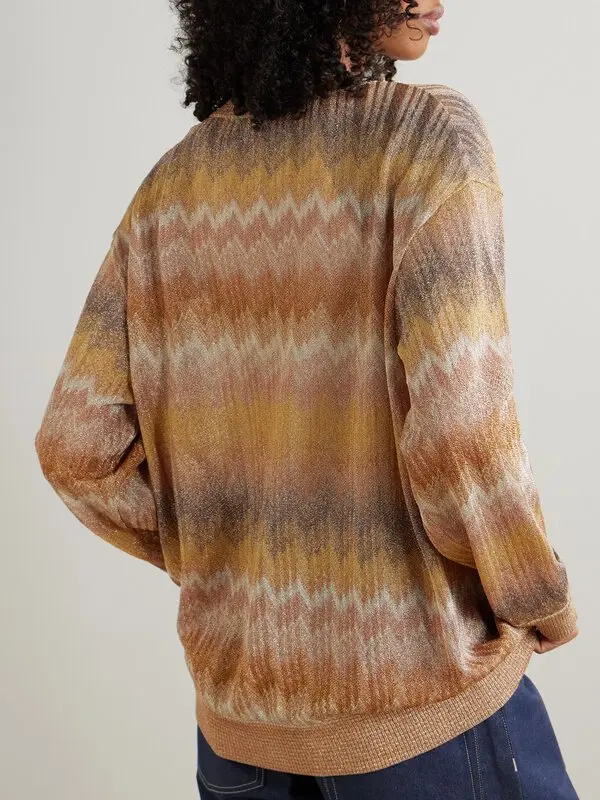 Missoni Metallic Crochet-knit Cardigan