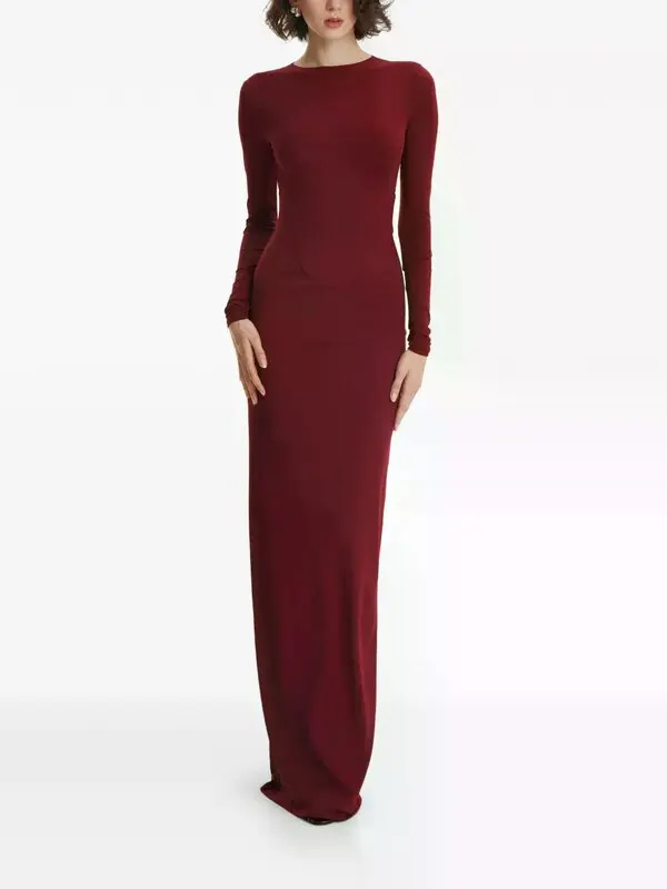 2310 STUDIO Long-sleeves Corset Maxi Dress - Red