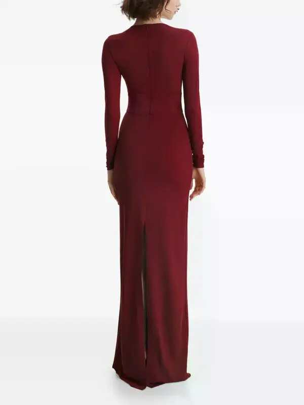 2310 STUDIO Long-sleeves Corset Maxi Dress - Red
