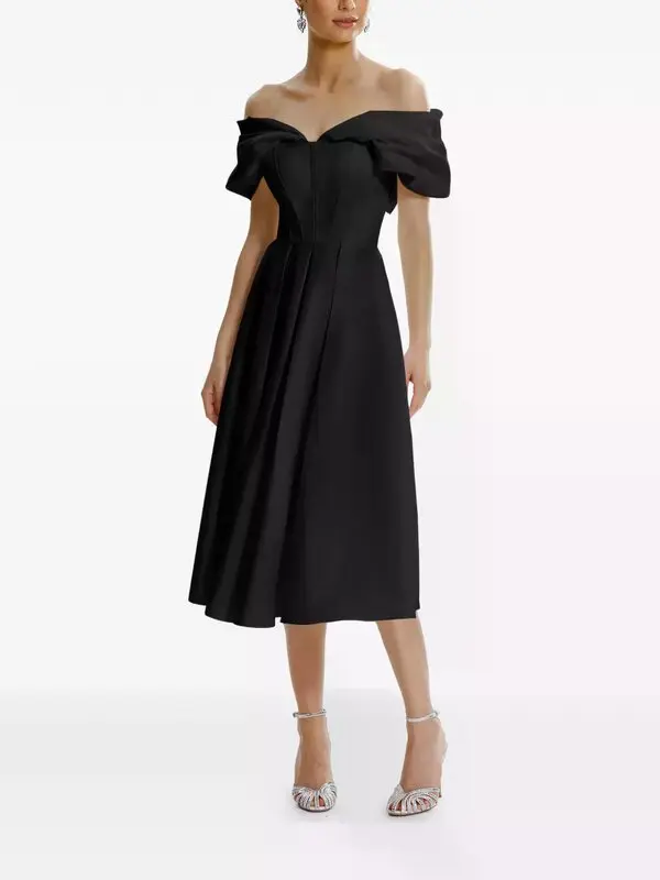 FRAMBOISE Off-shoulder Midi Dress - Black