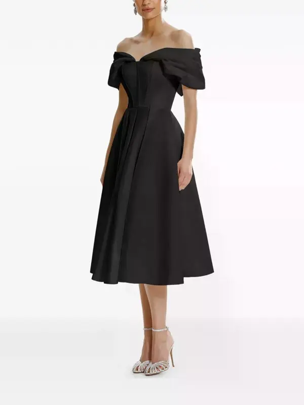 FRAMBOISE Off-shoulder Midi Dress - Black