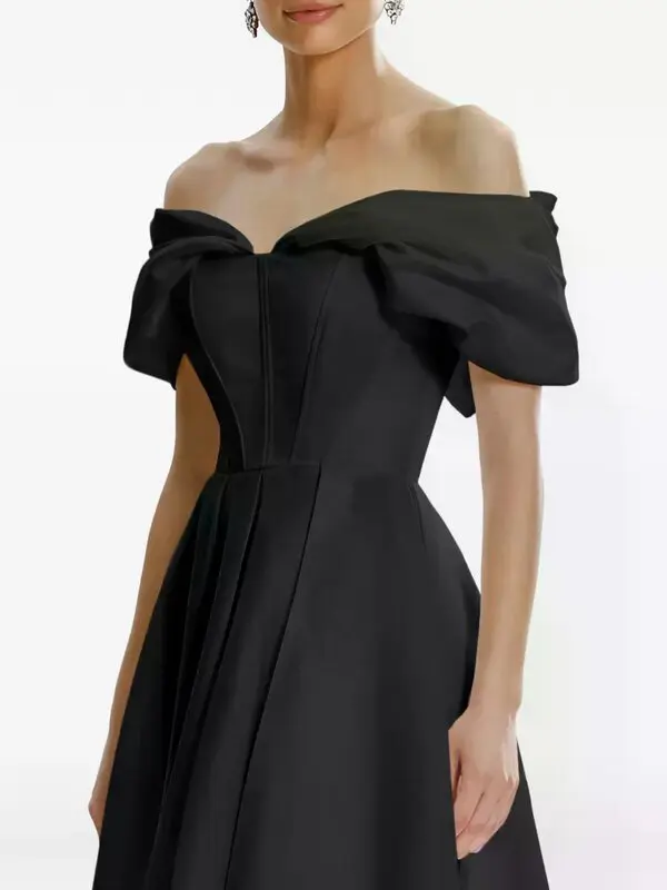 FRAMBOISE Off-shoulder Midi Dress - Black