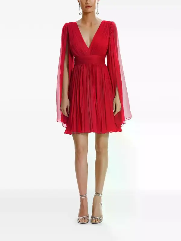FRAMBOISE Palmer V-neck Mini Dress - Red