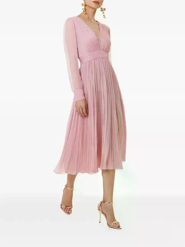 FRAMBOISE Vasquez Long-sleeve Silk Midi Dress