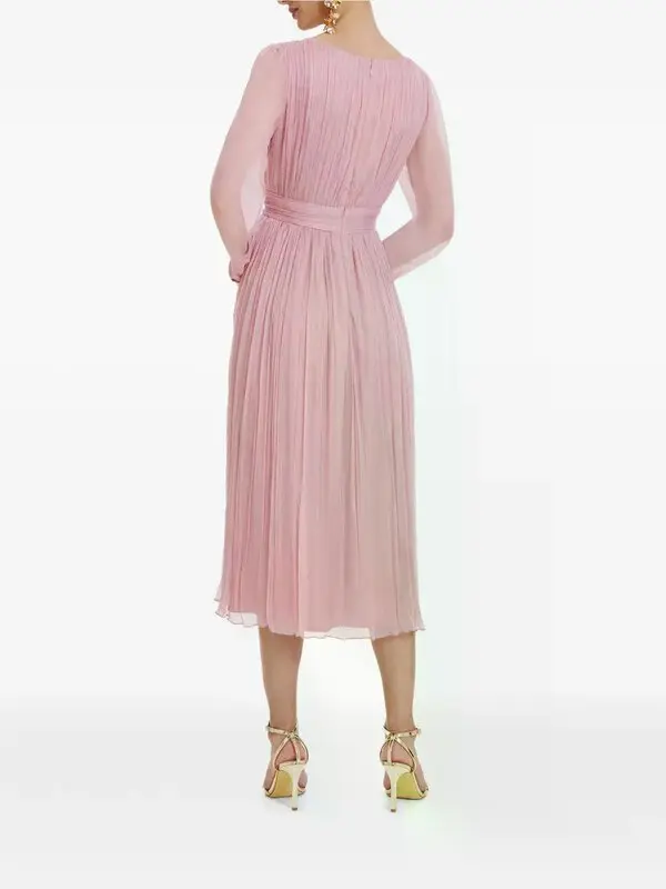FRAMBOISE Vasquez Long-sleeve Silk Midi Dress