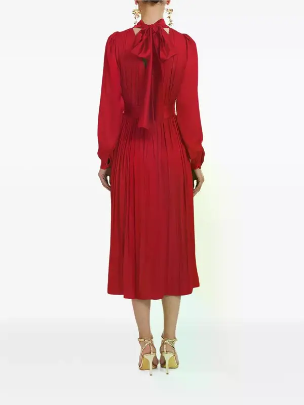 FRAMBOISE Otello Long-sleeve Midi Dress - Red