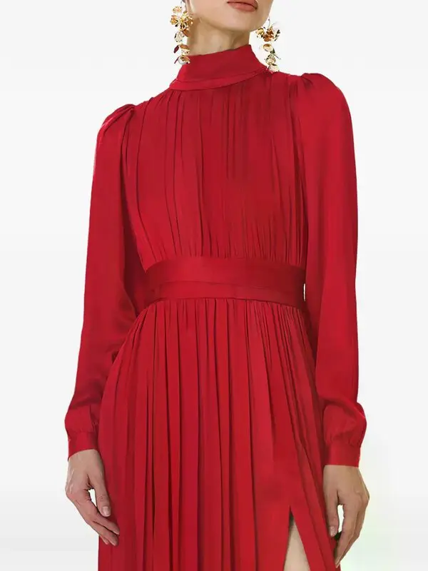 FRAMBOISE Otello Long-sleeve Midi Dress - Red