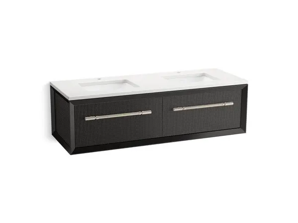 KOHLER Enivo 60" Wall-hung Bathroom Vanity Cabinet With Sinks And Quartz Top - One-color