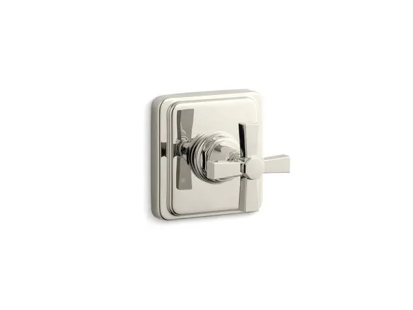 KOHLER Pinstripe Pure Mastershower Transfer Valve Trim Cross Handle - Vibrant Polished Nickel