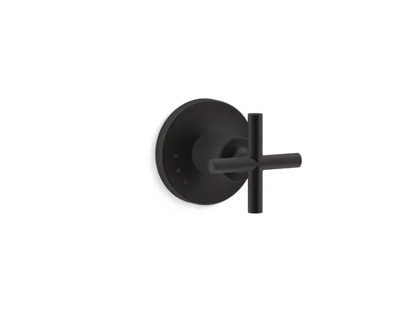 KOHLER Purist Mastershower Volume Control Valve Trim With Cross Handle - Matte Black