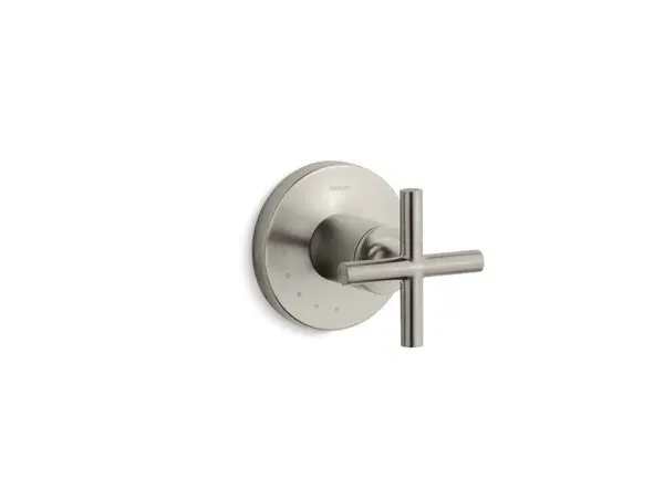 KOHLER Purist Mastershower Volume Control Valve Trim With Cross Handle - Vibrant Brushed Nickel