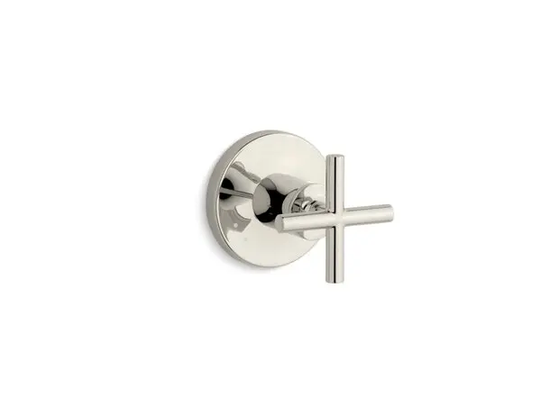 KOHLER Purist Mastershower Volume Control Valve Trim With Cross Handle - Vibrant Polished Nickel