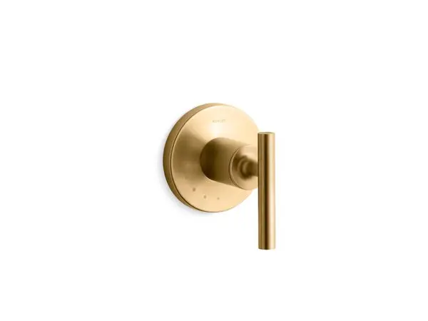 KOHLER Purist Mastershower Volume Control Valve Trim With Lever Handle - Vibrant Brushed Moderne Brass