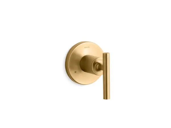 KOHLER Purist Mastershower Transfer Valve Trim With Lever Handle - Vibrant Brushed Moderne Brass