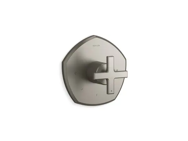 KOHLER Occasion Mastershower Temperature Control Valve Trim With Cross Handle - Vibrant Brushed Nickel