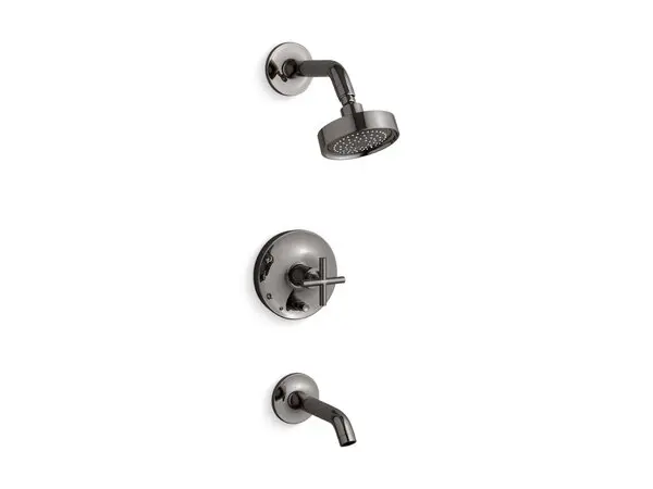 KOHLER Purist Rite-temp Bath And Shower Trim Kit With Push-button Diverter And Cross Handle, 2.5 Gpm - One-color