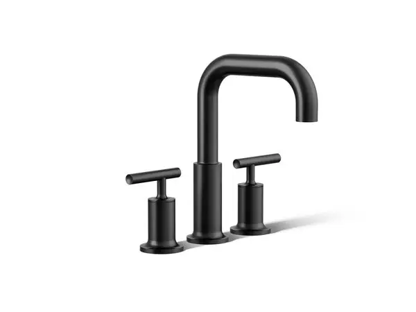 KOHLER Purist Deck-mount Bath Faucet Trim With Lever Handles - Matte Black
