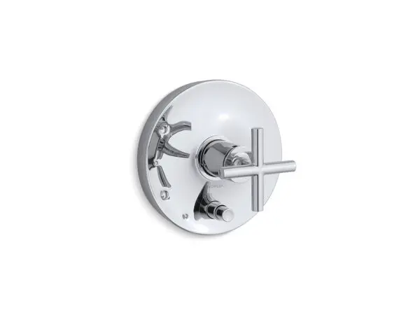 KOHLER Purist Rite-temp Valve Trim With Push-button Diverter And Cross Handle - Polished Chrome
