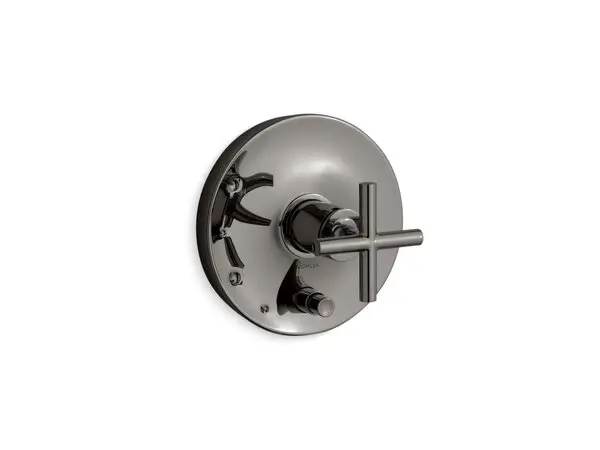 KOHLER Purist Rite-temp Valve Trim With Push-button Diverter And Cross Handle - Vibrant Titanium